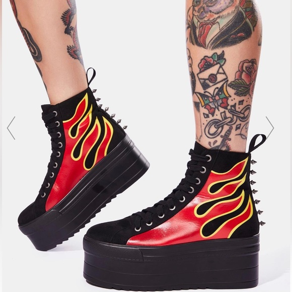 POSTER GIRL | Shoes | Sold Out Lamoda Uinverse On Fire Flame Spikes ...